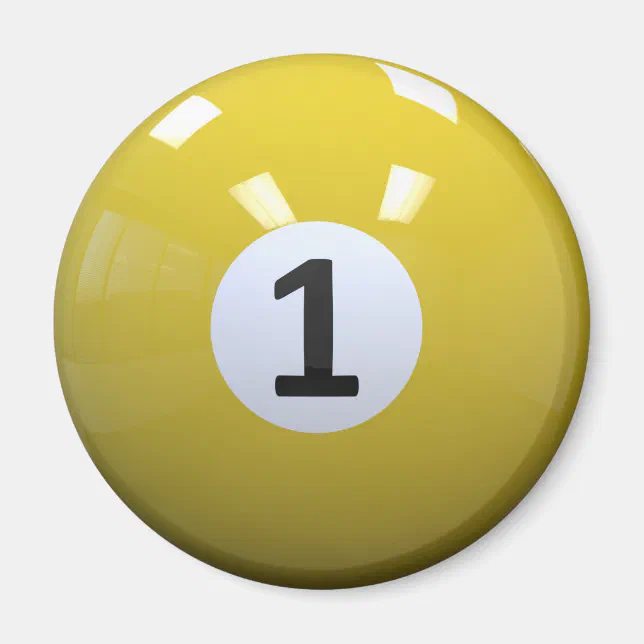 Yellow No. 1 Billiard Pool Ball Magnet | Zazzle