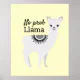 Yellow No Prob-Llama Wall Art Cute llama | Zazzle