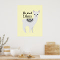 Yellow No Prob-Llama Wall Art Cute llama | Zazzle