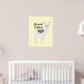 Yellow No Prob-Llama Wall Art Cute llama | Zazzle