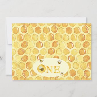 Yellow One Floral Honey Bee First Bee-day Birthday Invitation | Zazzle