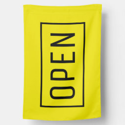 YELLOW OPEN SIGN FLAG | Zazzle