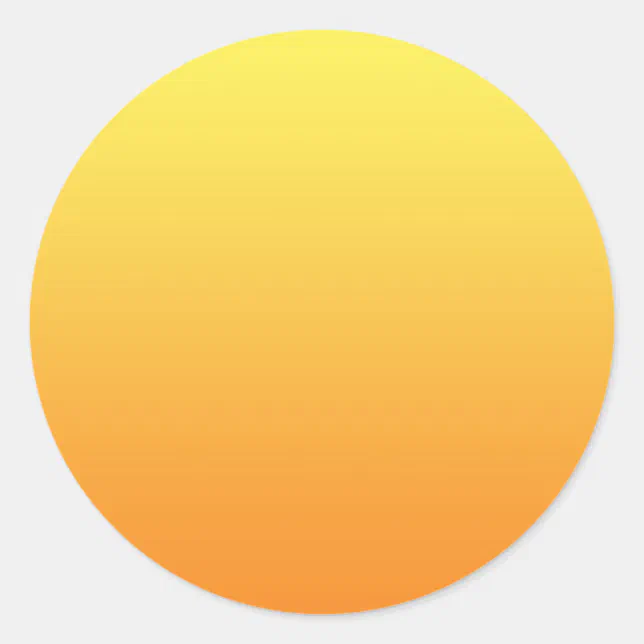 Yellow & Orange Ombre Classic Round Sticker | Zazzle