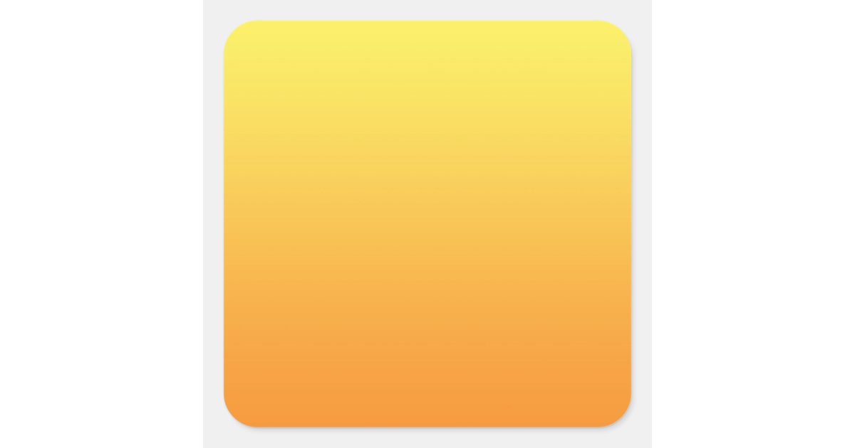 Yellow & Orange Ombre Square Sticker | Zazzle