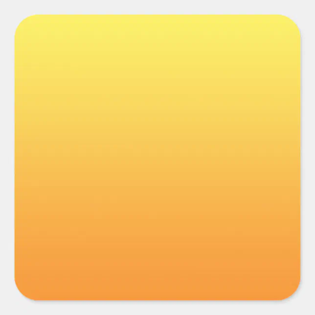 Yellow & Orange Ombre Square Sticker | Zazzle