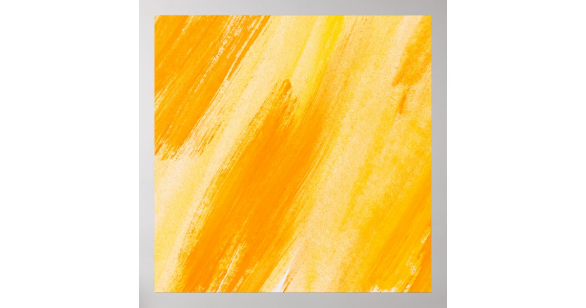 Yellow Orange Painting Pattern Poster | Zazzle