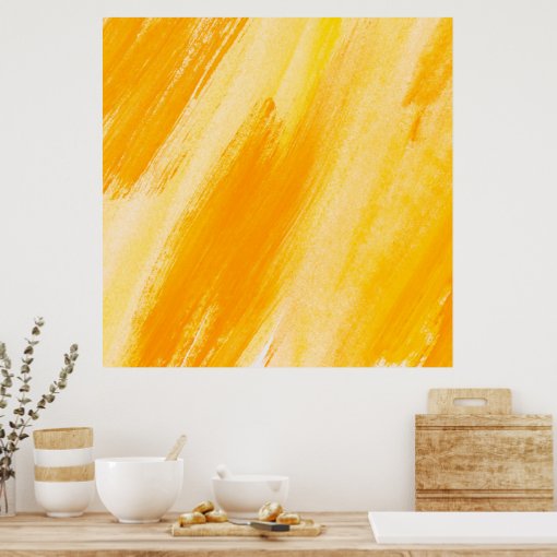 Yellow Orange Painting Pattern Poster | Zazzle