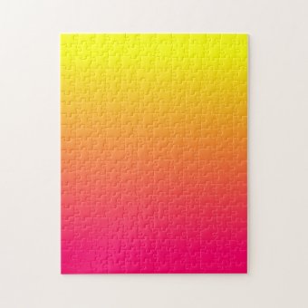 Yellow Orange Pink Ombre Jigsaw Puzzle | Zazzle