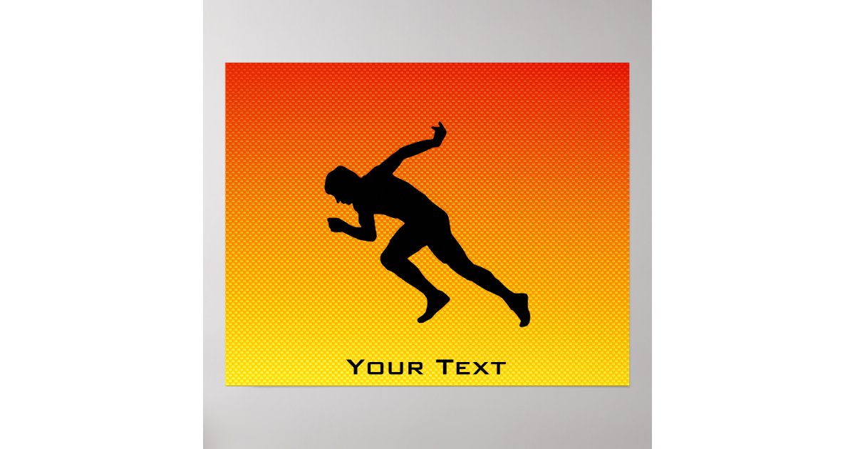 Yellow Orange Running Poster | Zazzle