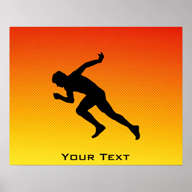 Yellow Orange Running Poster | Zazzle