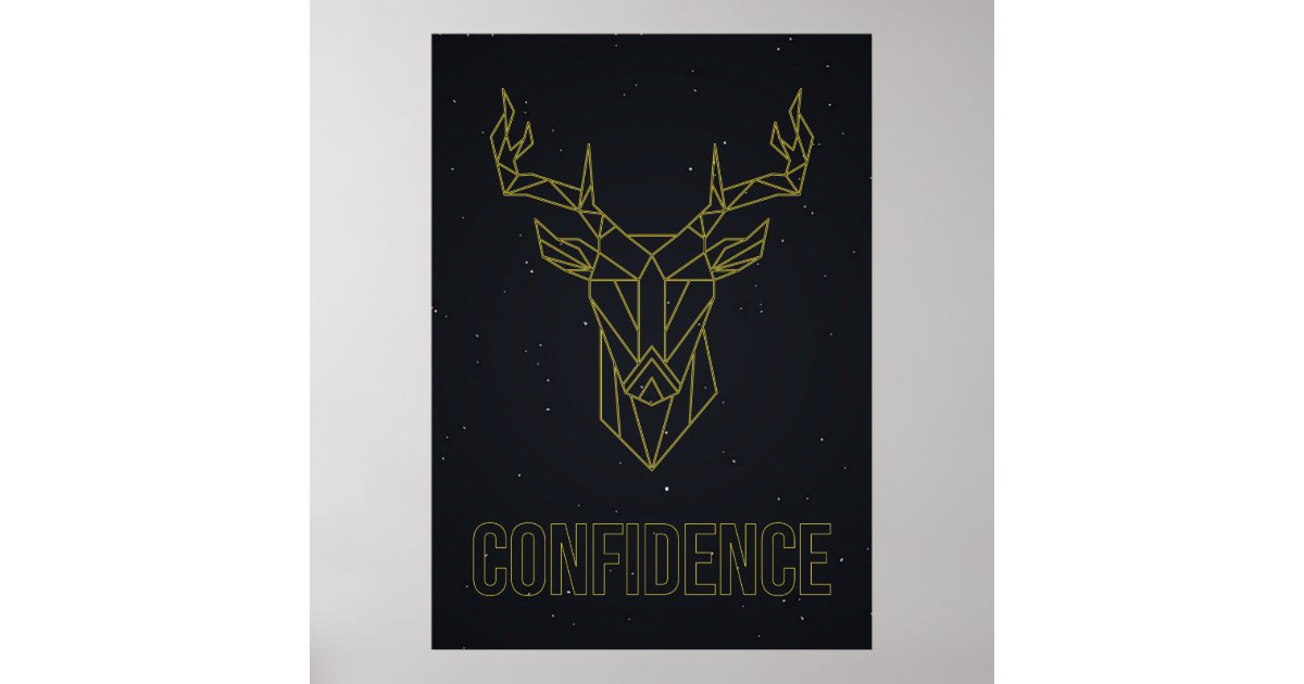 Yellow origami deer affirmation poster. confidence poster | Zazzle