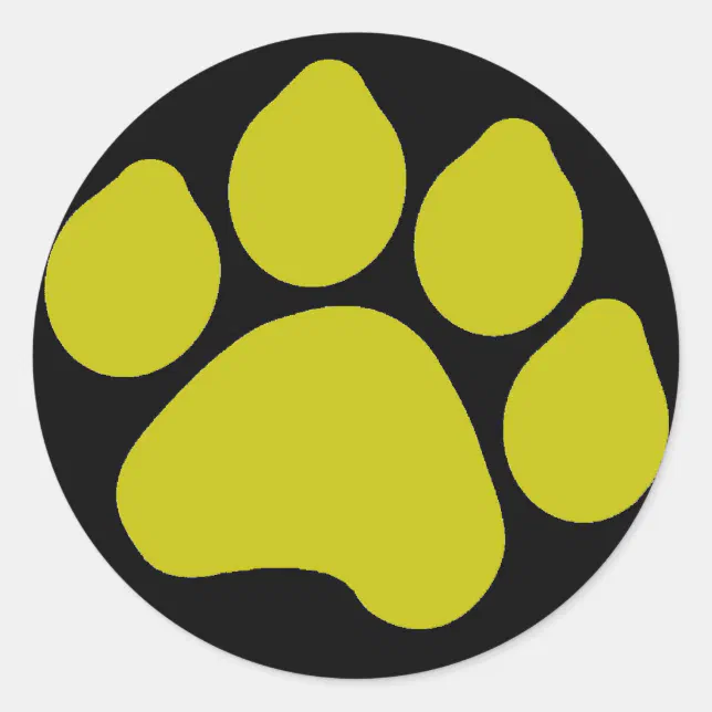 Yellow Paw Print Sticker | Zazzle