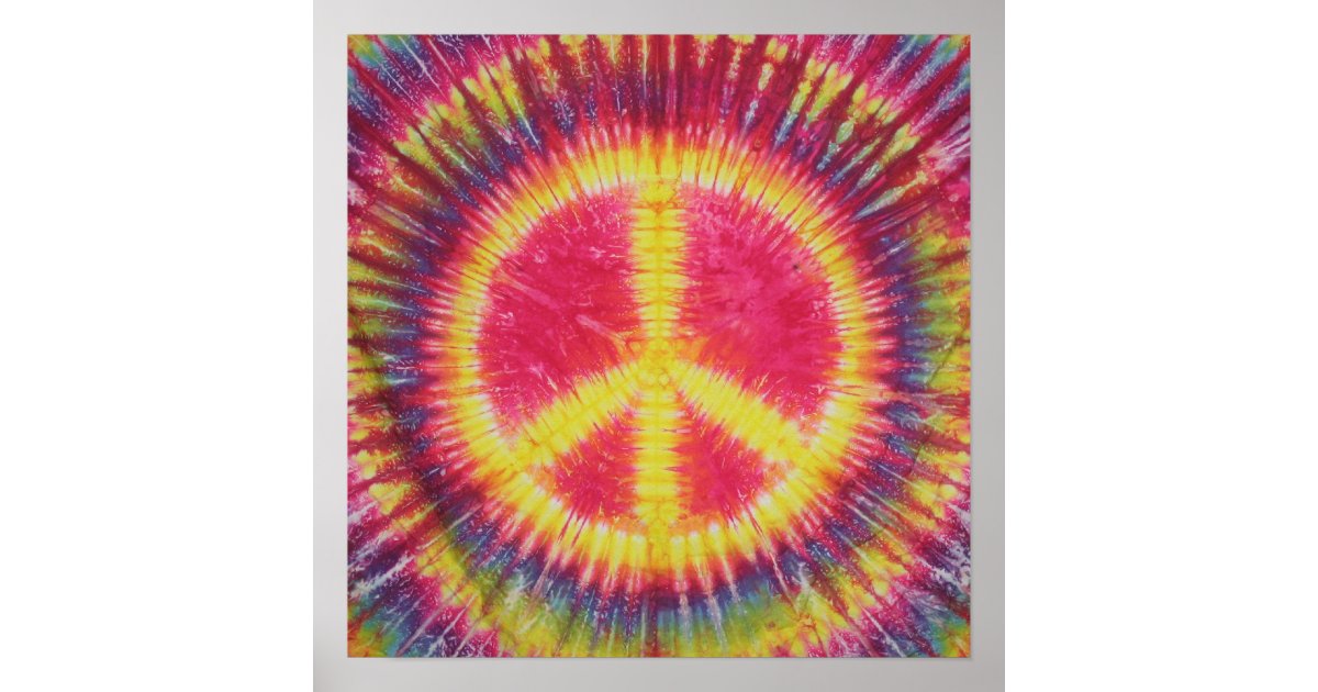 Yellow Peace Sign Tie Dye | Zazzle