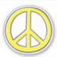 Yellow peace symbol sticker | Zazzle