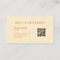Yellow Peach Quilt Patchwork Handmade Clothing Business Card | Zazzle