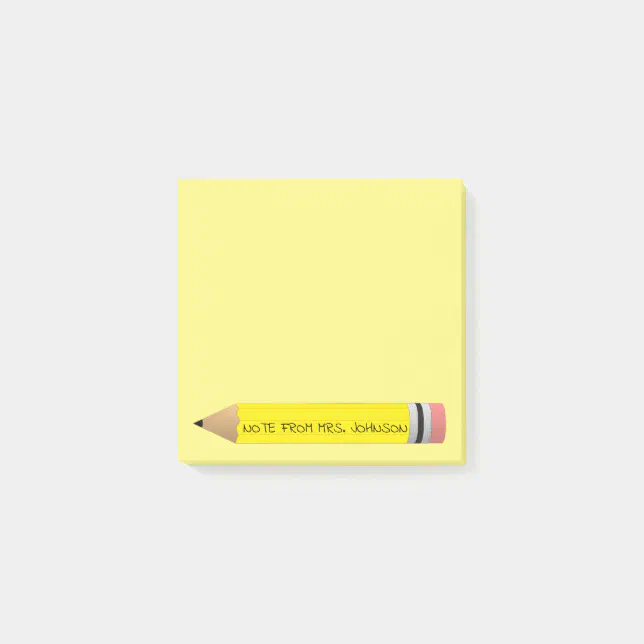 Yellow Pencil Post-it Notes | Zazzle