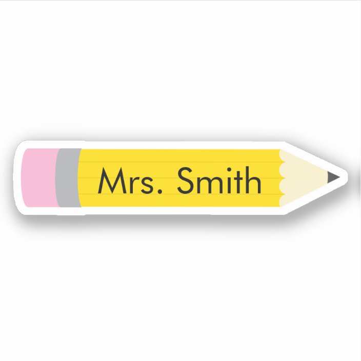 Yellow Pencil Teacher Sticker | Zazzle.com