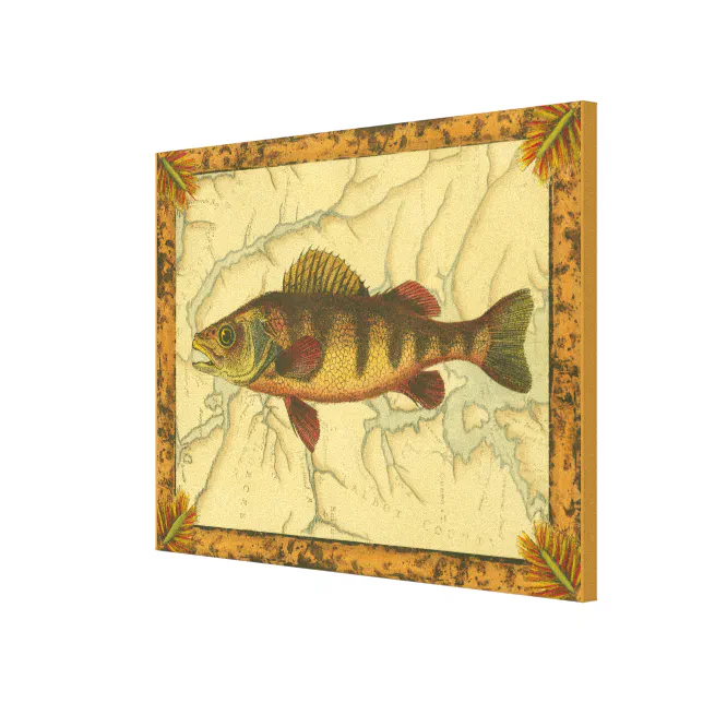 Yellow Perch on Map Canvas Print | Zazzle