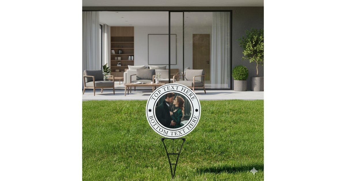 Yellow Personalized Yard Sign with Text & Logo | Zazzle