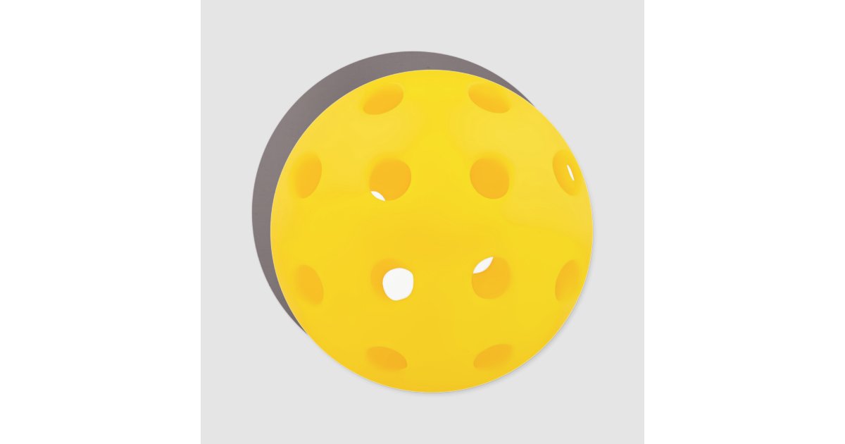 Yellow pickleball car magnet | Zazzle