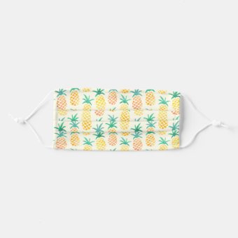 Yellow Pineapple Pattern Adult Cloth Face Mask | Zazzle