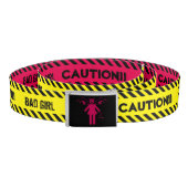 Yellow Pink Bad Girl Caution Tape Belt | Zazzle