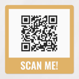 Yellow Pink Orange Scan Me! QR Code Labels | Zazzle