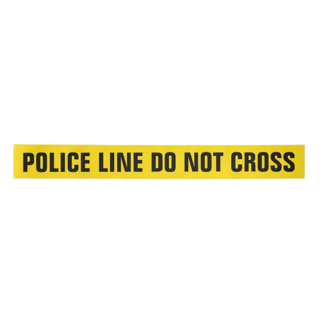 Yellow 'POLICE LINE' Satin Ribbon | Zazzle