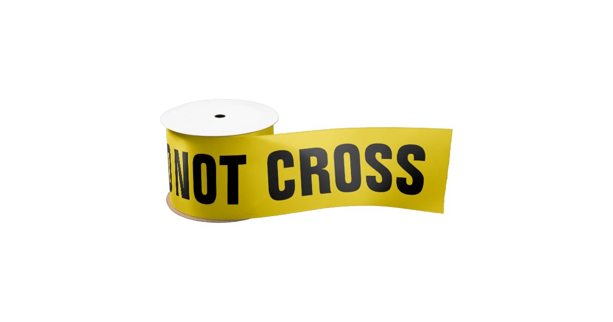 Yellow 'POLICE LINE' Satin Ribbon | Zazzle