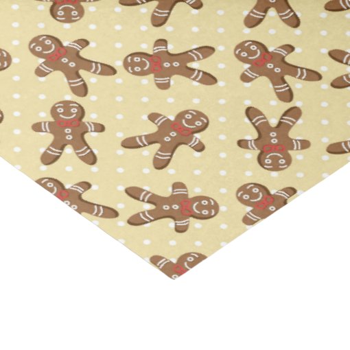 Yellow Polka Dot Gingerbread Man Christmas Tissue Paper | Zazzle