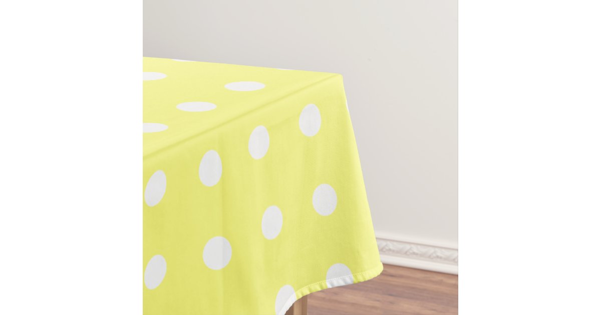 Yellow Polka Dot Tablecloth | Zazzle