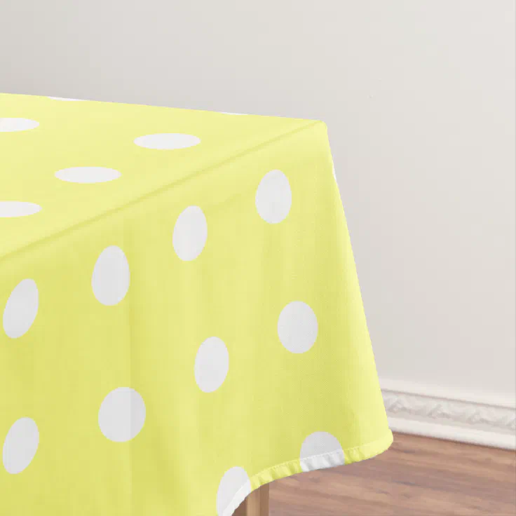 Yellow Polka Dot Tablecloth | Zazzle
