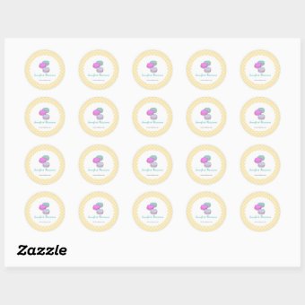 Yellow Polka Dots Macaron CUTE Product Label | Zazzle