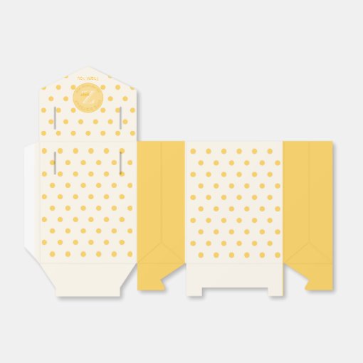 Yellow Polka Dots Yellowish White Favor Box | Zazzle