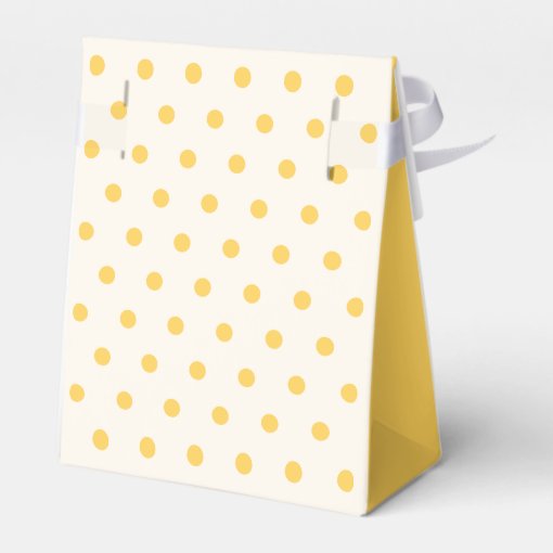 Yellow Polka Dots Yellowish White Favor Box | Zazzle