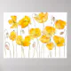 yellow poppy ink and watercolor poster | Zazzle