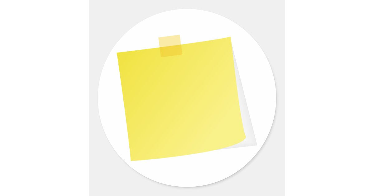 Yellow Post It Note Stickers | Zazzle
