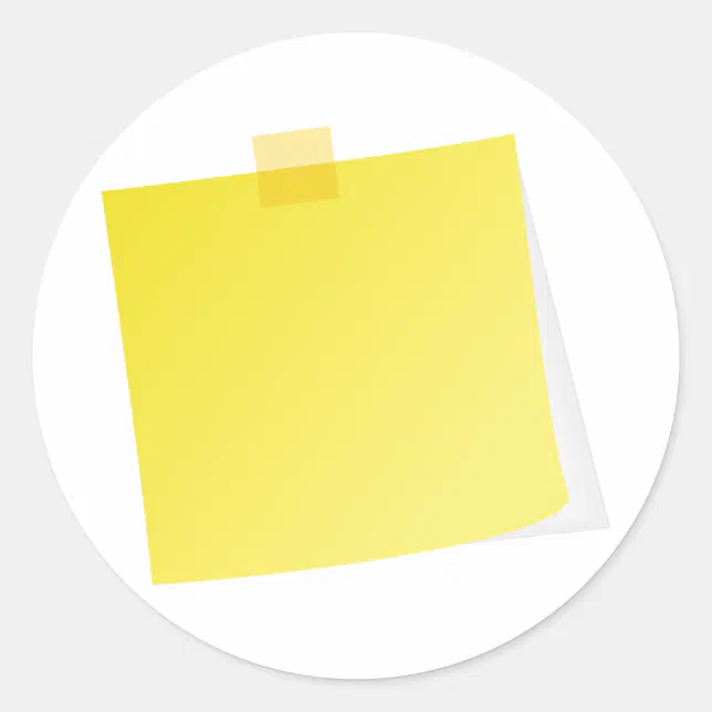 Yellow Post It Note Stickers | Zazzle