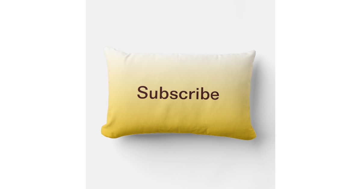 Yellow Promotional Subscribe Button Pillow | Zazzle
