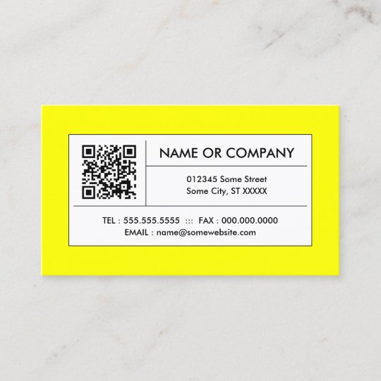 yellow QR code Business Card | Zazzle.com