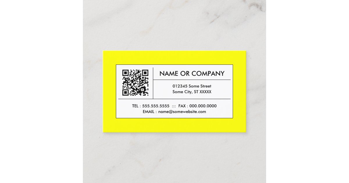 yellow QR code Business Card | Zazzle