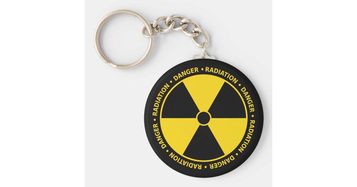 Yellow Radiation Symbol Keychain | Zazzle