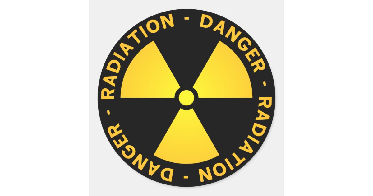 Yellow Radiation Warning Classic Round Sticker | Zazzle