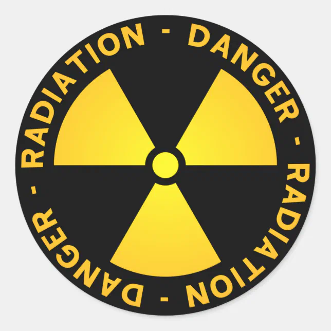 Yellow Radiation Warning Classic Round Sticker | Zazzle
