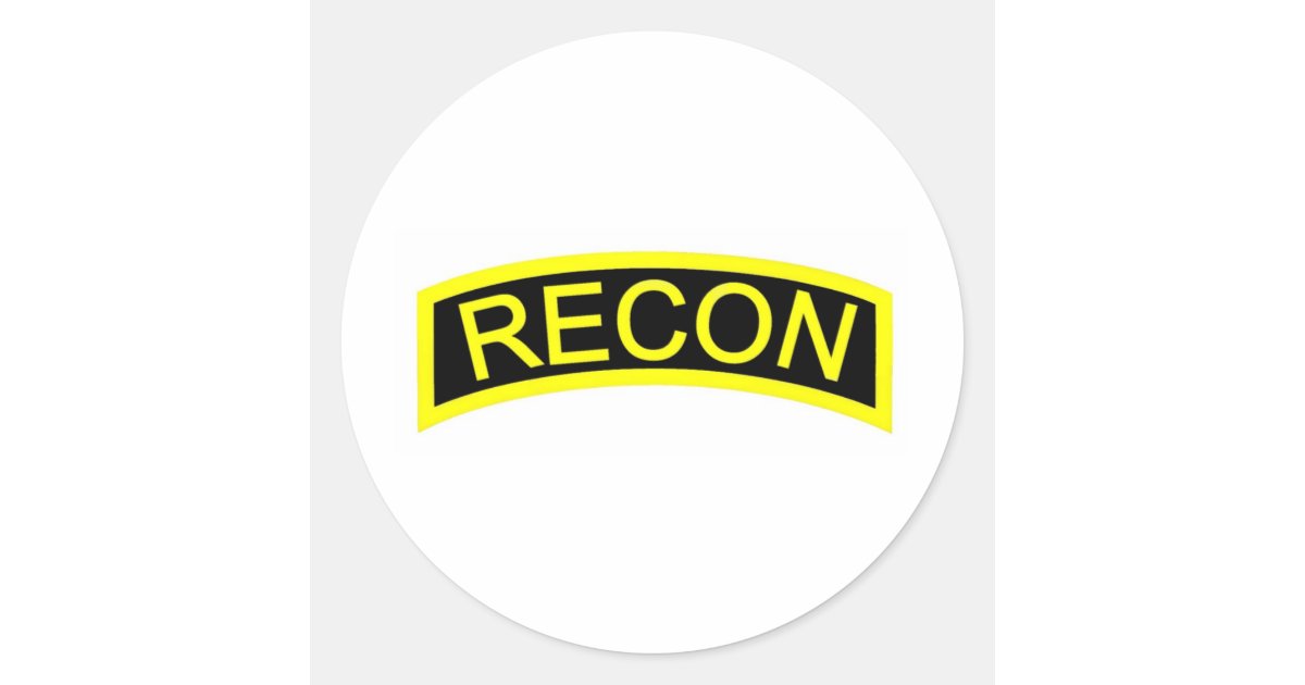 Yellow Recon Tab Classic Round Sticker | Zazzle