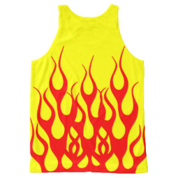 Yellow Red Flame Graphics All-Over-Print Tank Top | Zazzle
