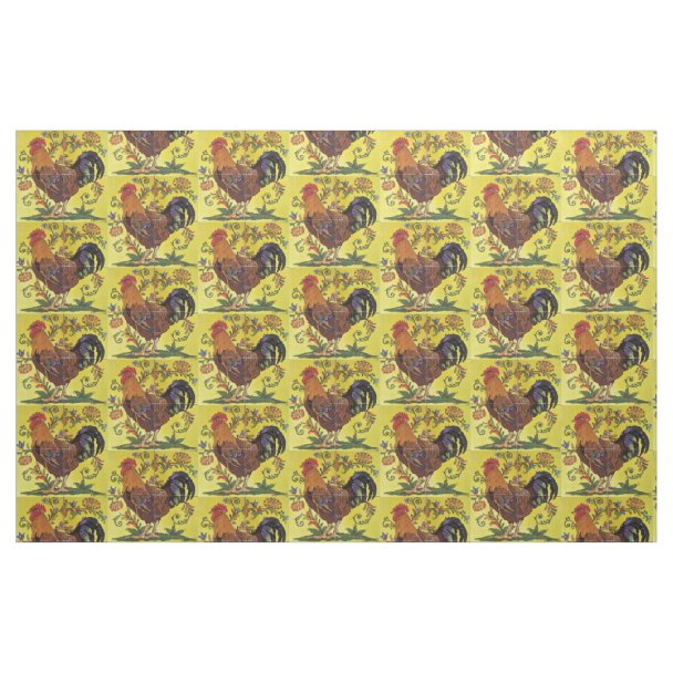 Rooster Fabric | Zazzle
