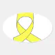 Yellow Ribbon Drawing Oval Sticker | Zazzle