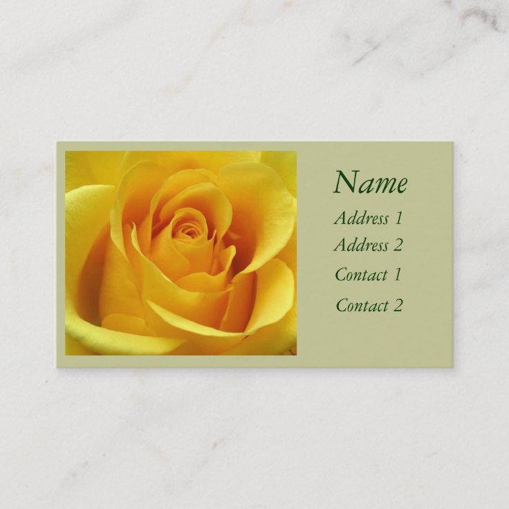 Yellow Rose Business Card | Zazzle