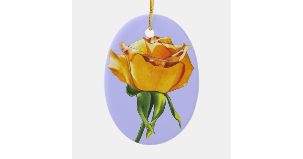 Yellow Rose Christmas Ornament | Zazzle